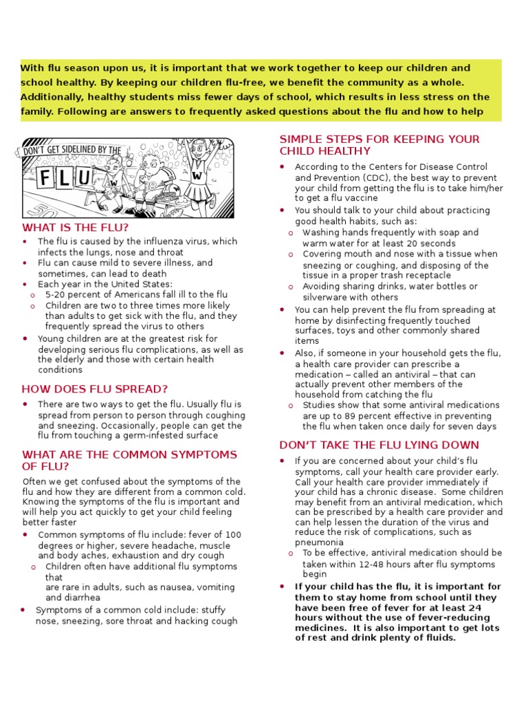 Flu Fact Sheet | PDF | Influenza | Common Cold