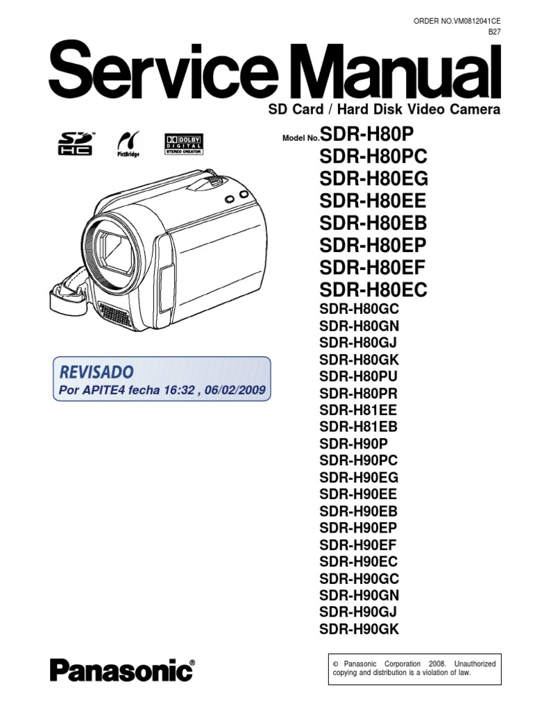 Camara Panasonic Sdr-80 | PDF | Solder | Electrical Connector