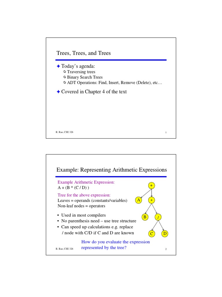 Trees, Trees, and Trees: Today's Agenda | PDF | Theoretical Computer ...