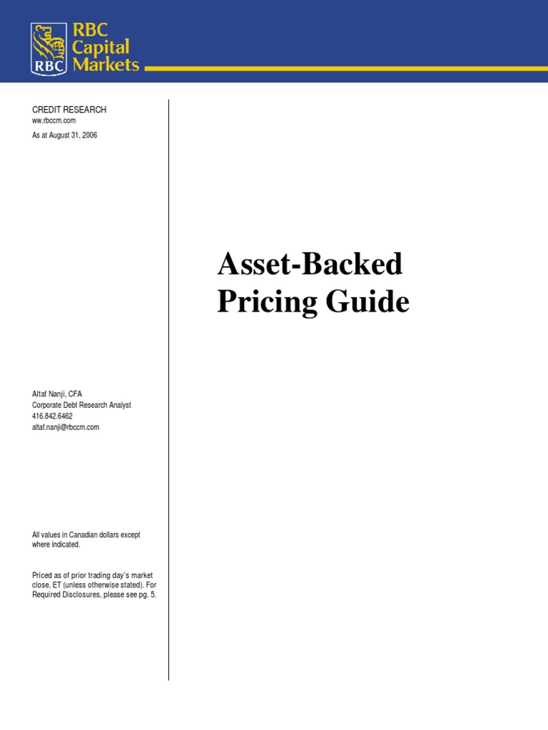 ABS Pricing Guide - August 2006 | PDF | Bond Credit Rating | Broker Dealer