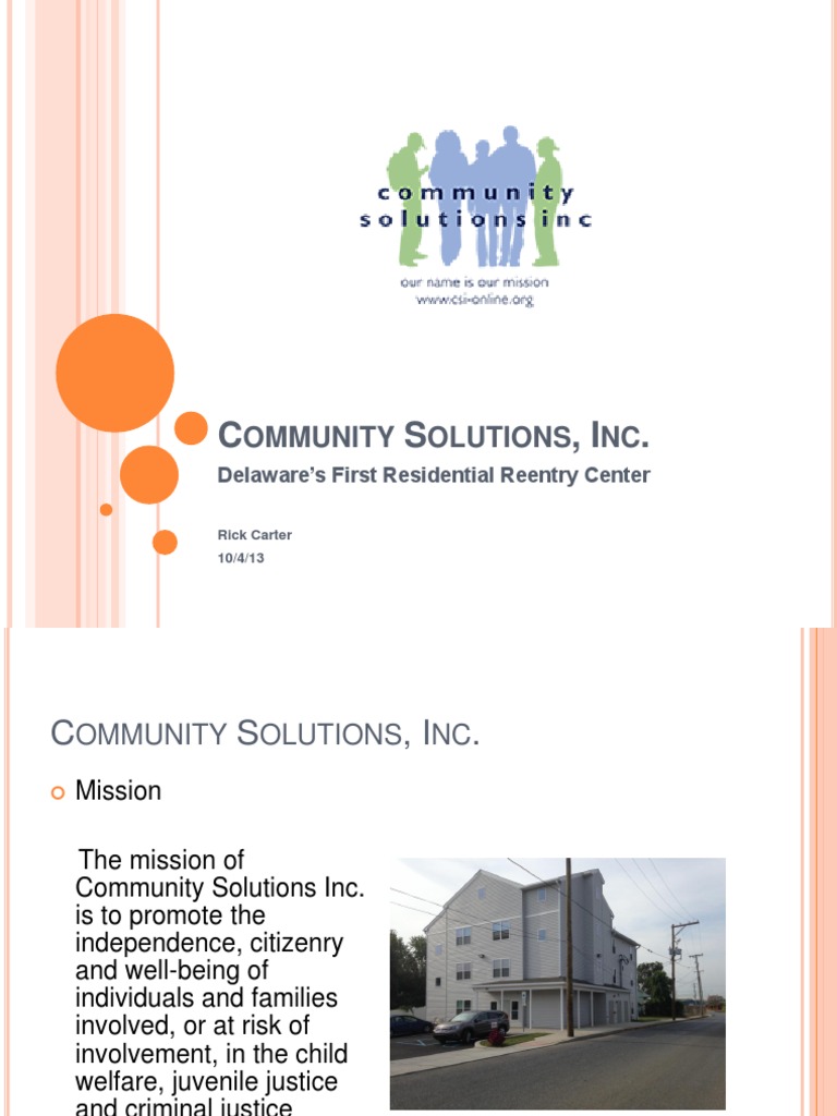 Ommunity Olutions NC: Delaware's First Residential Reentry Center | PDF ...