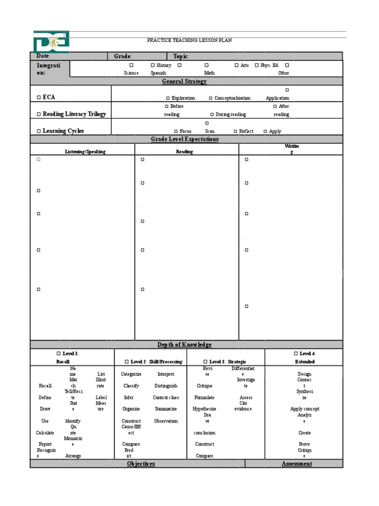 Lesson Plan Model | PDF