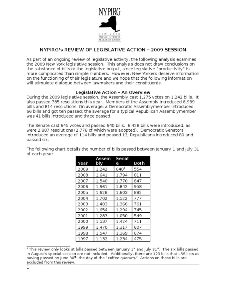 2009 Legislative Voting Summary | Download Free PDF | Bill (Law ...