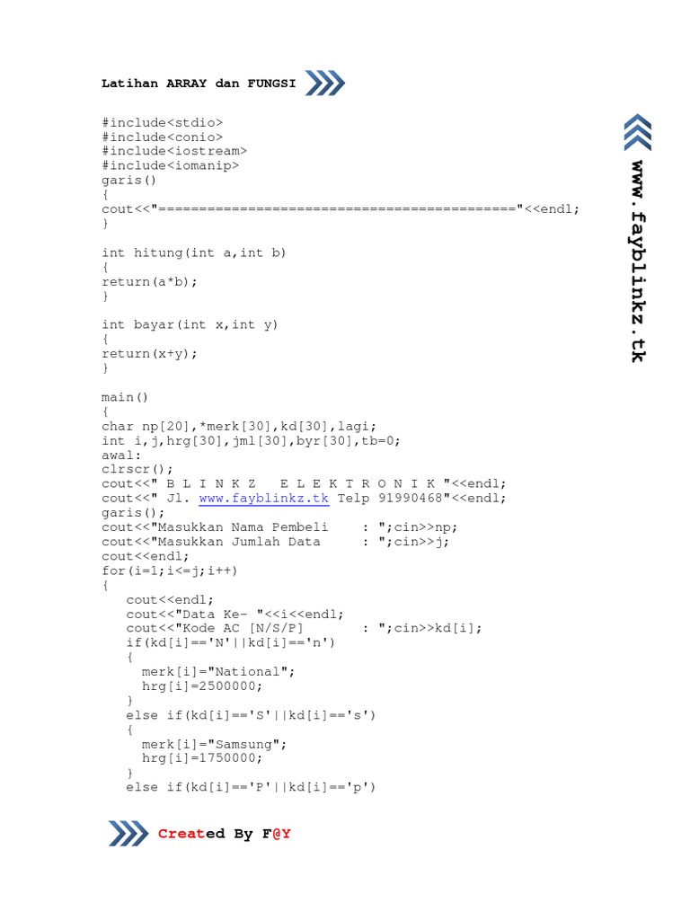 Latihan Array Dan Fungsi 1 Pdf 