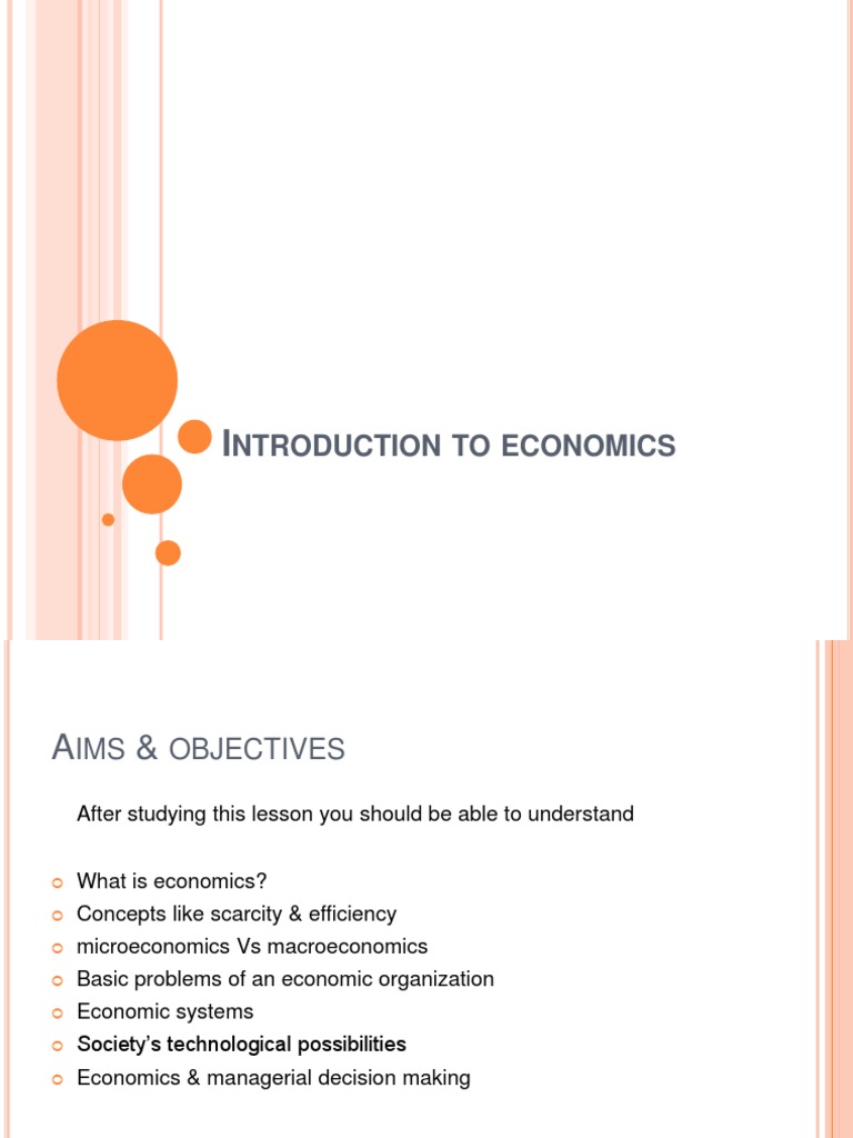 Introduction to Economics Concepts | PDF | Economic System | Economics