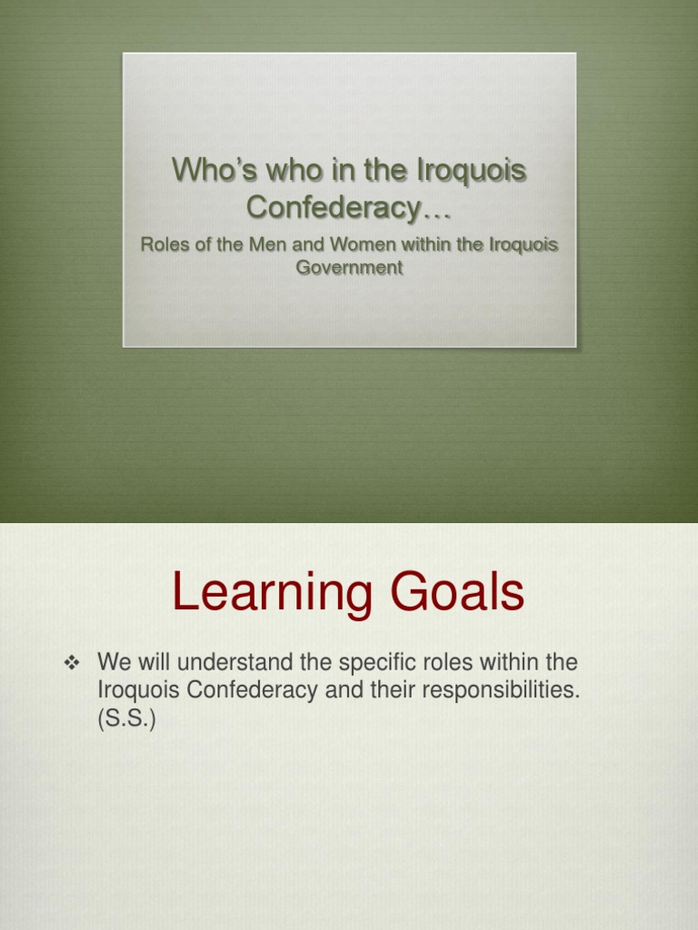 Iroquois Roles | PDF | Iroquois | Indigenous Peoples Of The ...