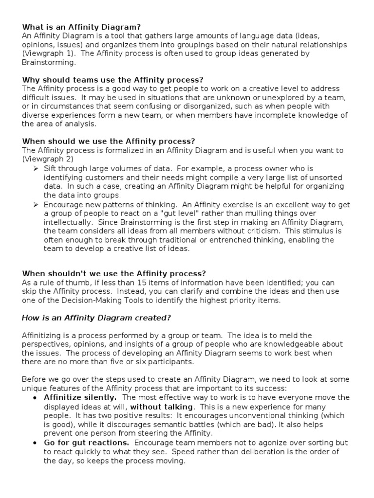 What Is An Affinity Diagram | PDF | Cognitive Science | Business
