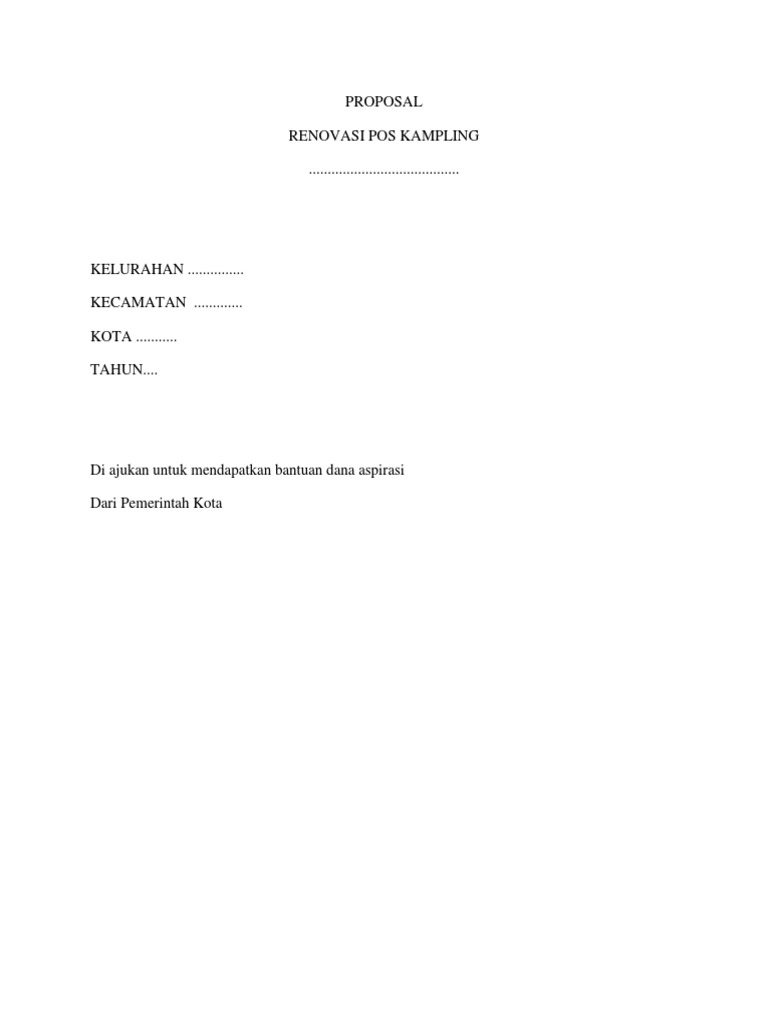 Proposal Pos Kamling | PDF