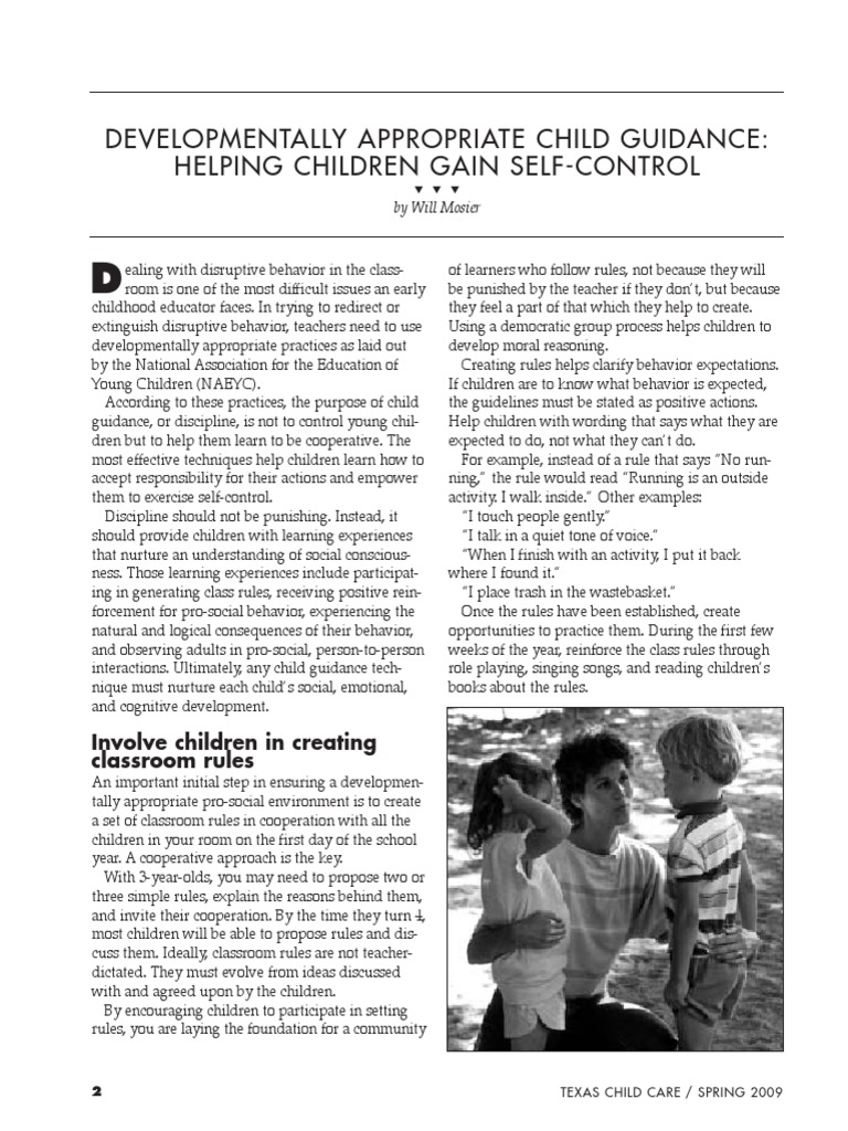 Developmentally Appropriate Child Guidance | PDF | Reinforcement ...