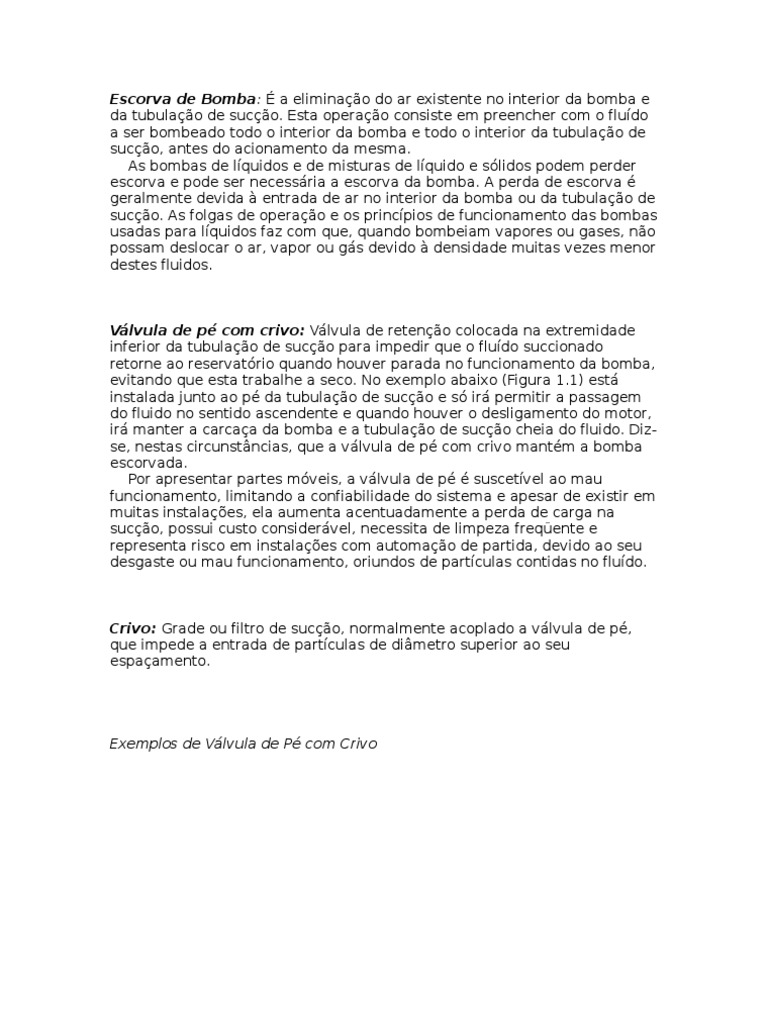 Escorva de Bomba: Funcionamento e Importância | PDF | Bomba ...