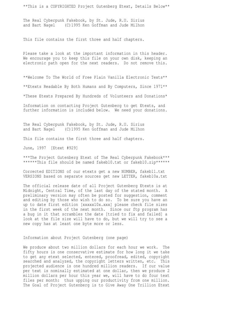 The Real Cyberpunk Fakebook | PDF | Computers | Technology & Engineering