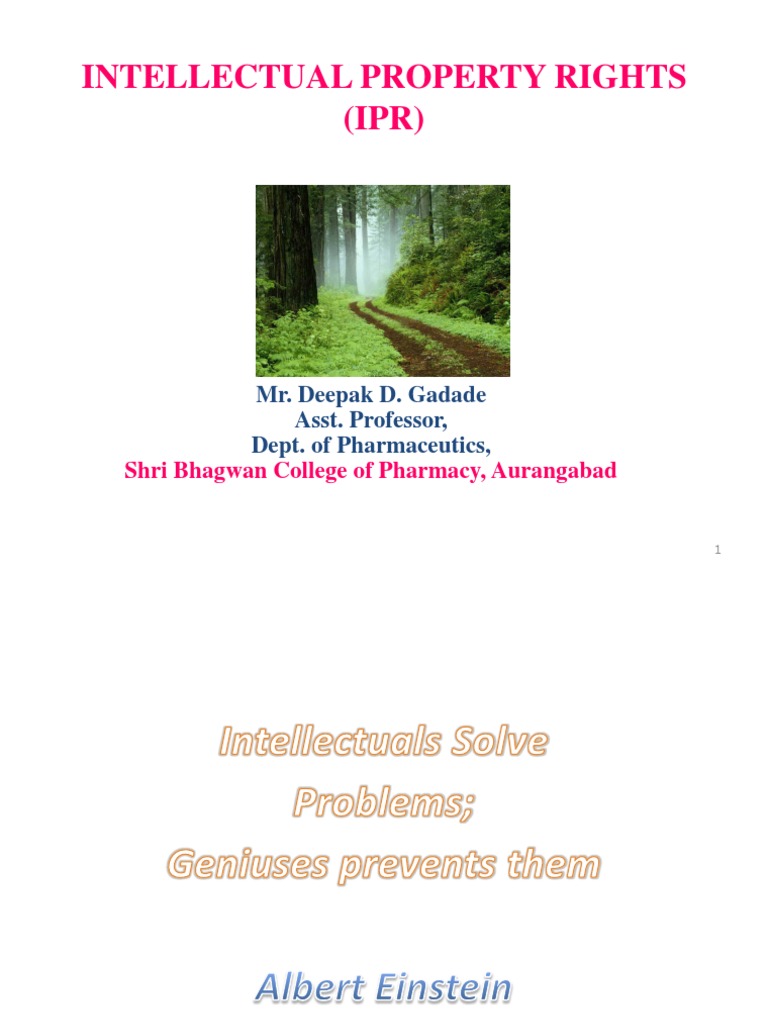 Intellectual Property Rights (IPR) : Shri Bhagwan College of Pharmacy ...