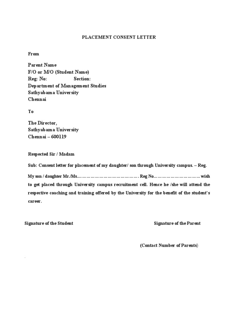 Placement Consent Lettters | PDF