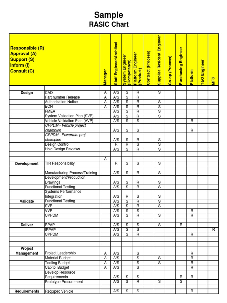 RASIC Chart Sample | PDF