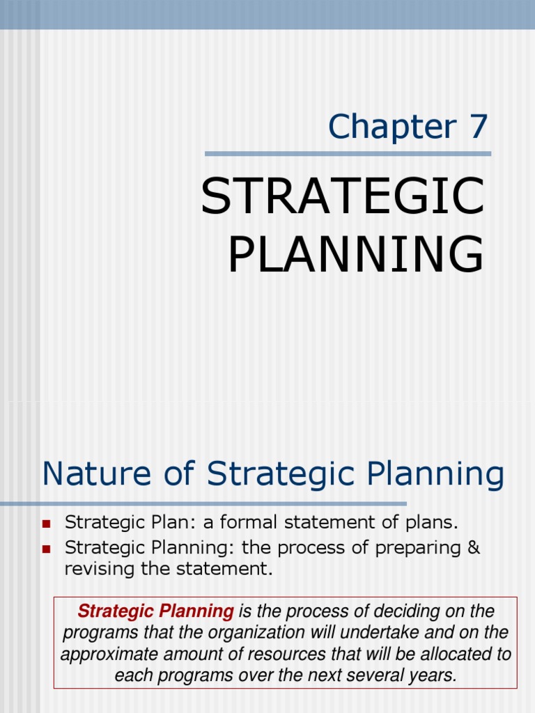 Understanding Strategic Planning Process | PDF | Strategic Planning ...