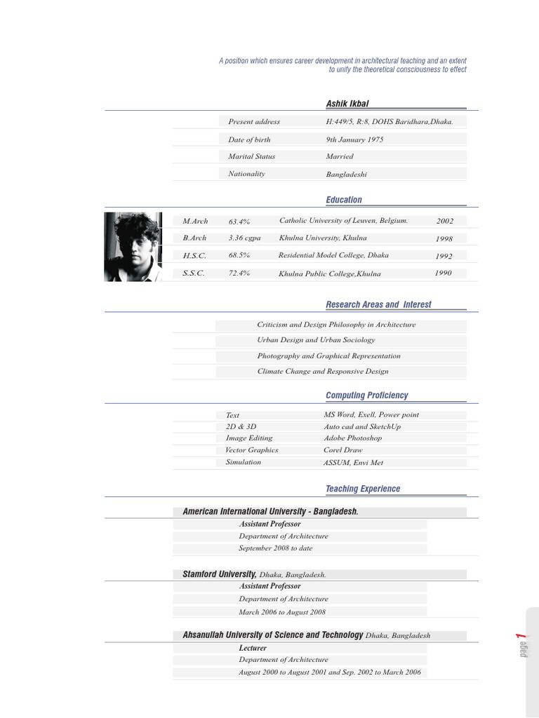 ASHIK CV | Download Free PDF | Architect | Graphics