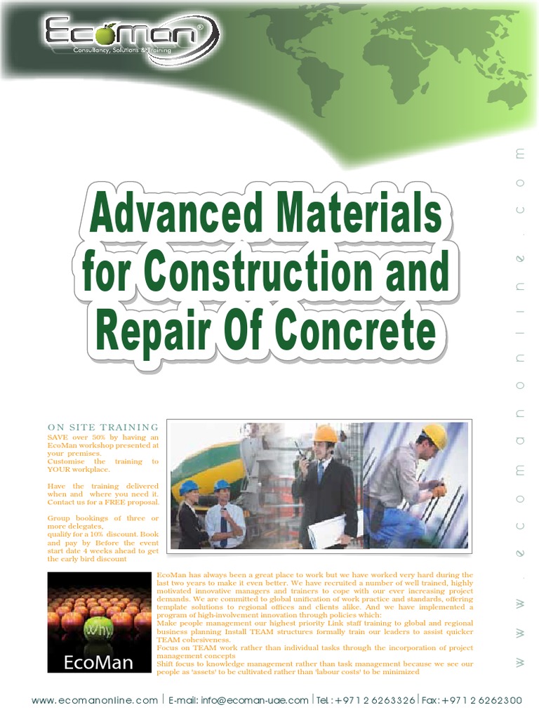 Advanced Materials For Construction and Repair of Concrete: Ecoman ...
