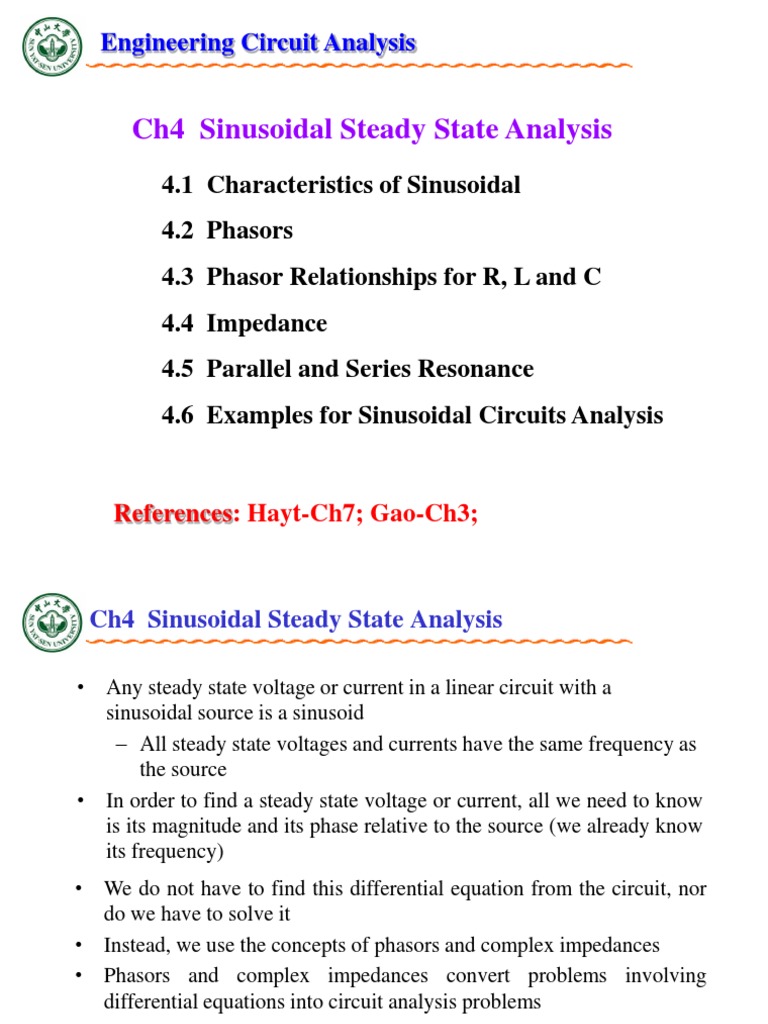 Sinusoidal Steady State Analysis | PDF | Electrical Impedance | Electrical Engineering