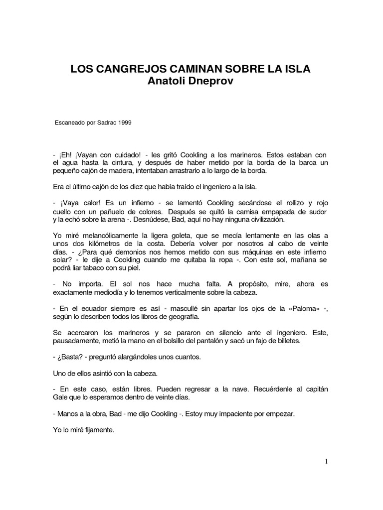 Los Cangrejos Caminan Sobre La Isla | PDF