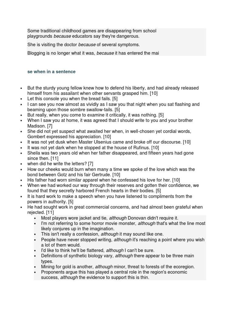 Se When in A Sentence | PDF
