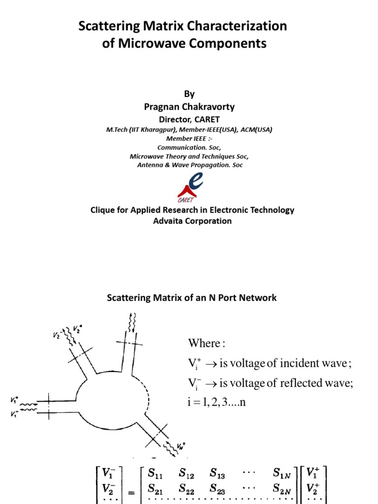 Scattering Matrix Characterization of Microwave Components | Matrix ...