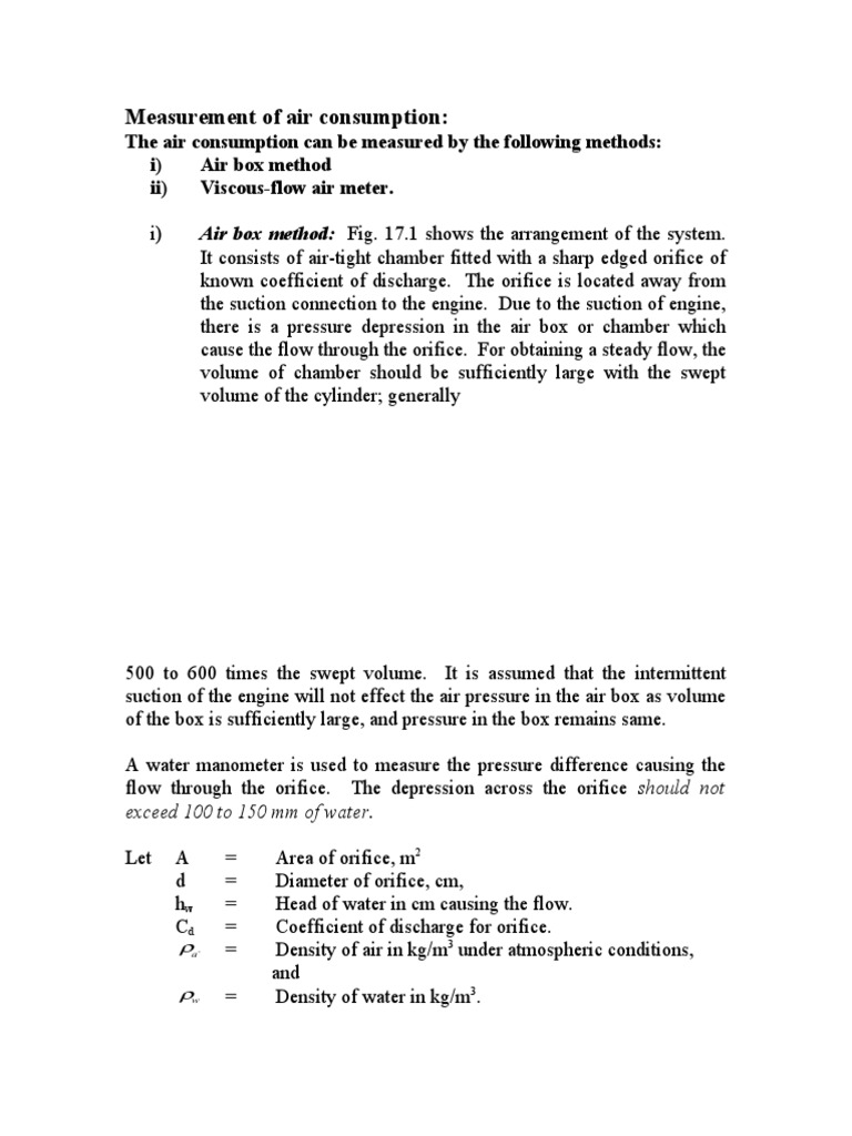Air Consumption Measurement Methods | PDF | Brake | Pressure
