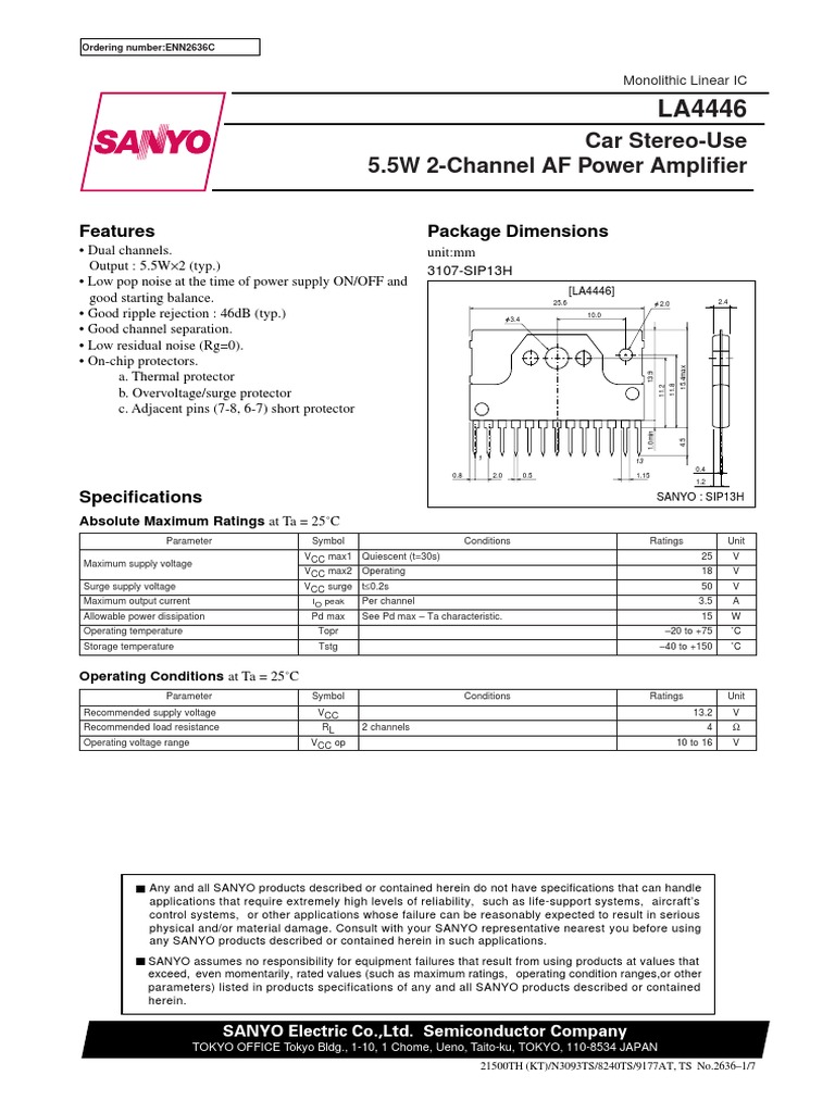 La 4446 | PDF | Capacitor | Exports