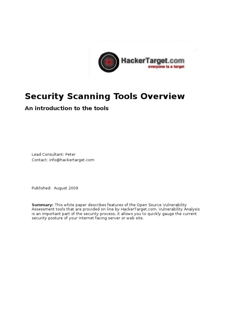 Security Tools Overview | PDF | Apache Http Server | Computer Security