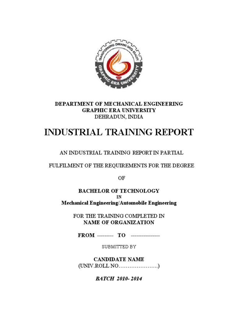 Industrial - Training Report Format | PDF