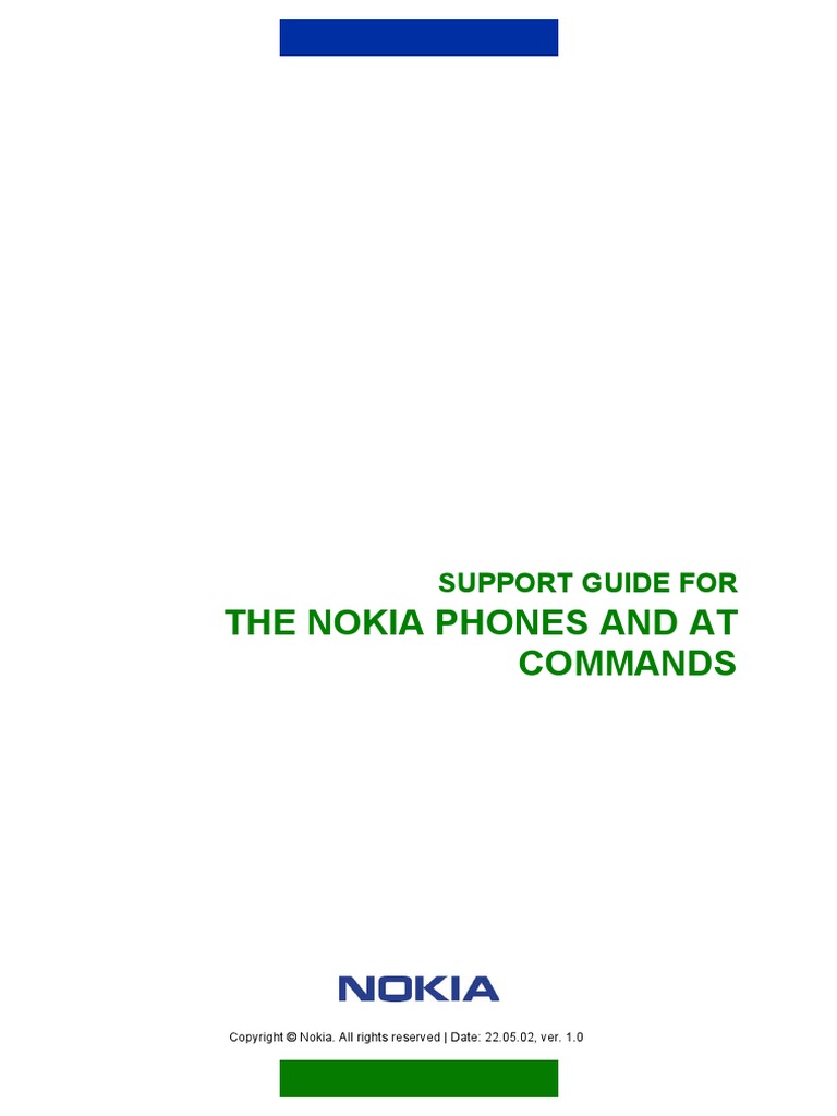 The Nokia Phones and at Commands: Support Guide For | PDF | General Packet Radio Service ...