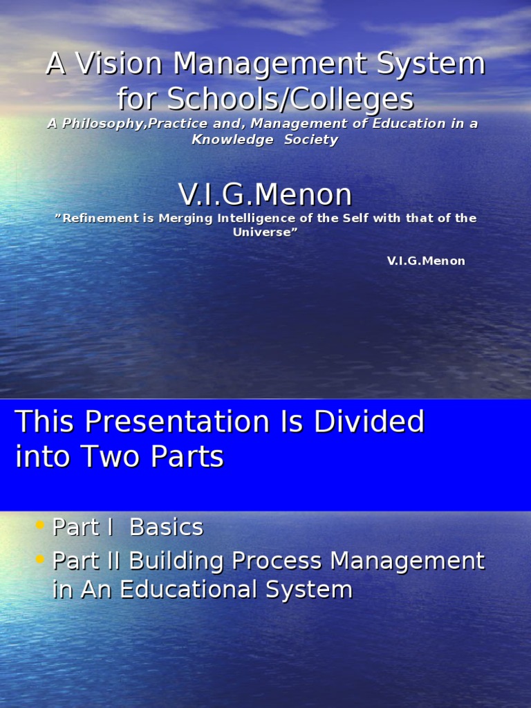 Vision Management Principles For Schools Part1 | PDF | Consciousness ...