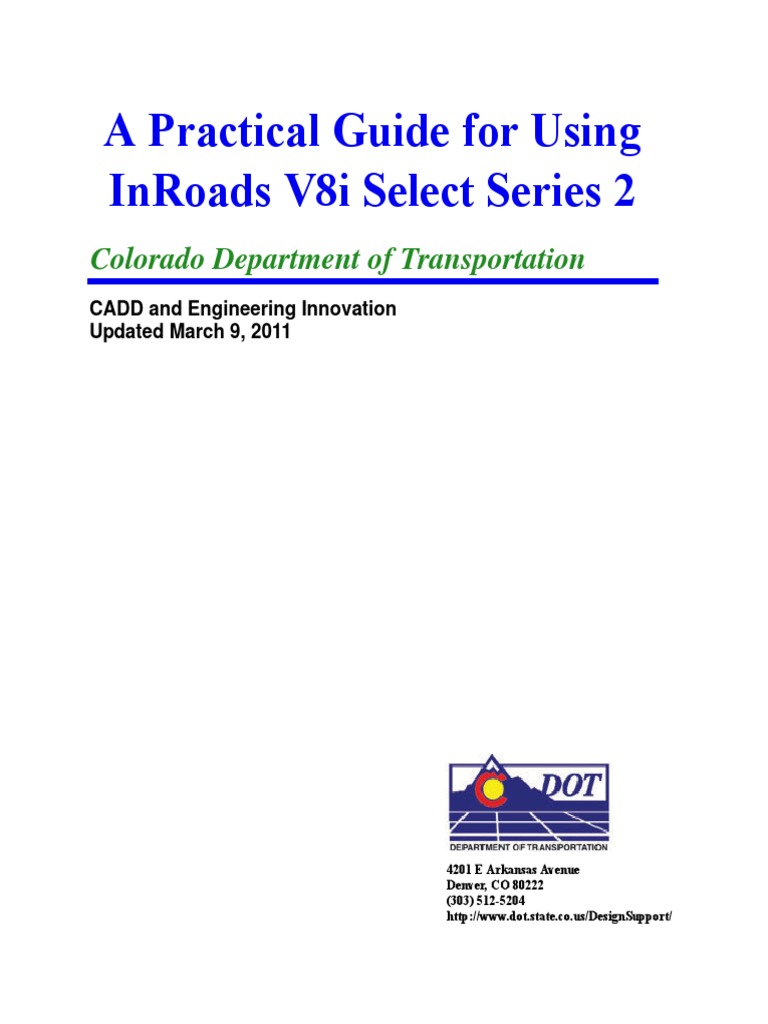 A Practical Guide For Using InRoads V8i | PDF | Hyperlink | Computing