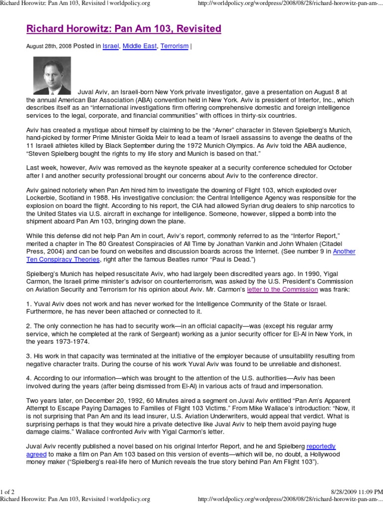 Juval Aviv: Controversies and Claims | PDF | National Security | Crime ...