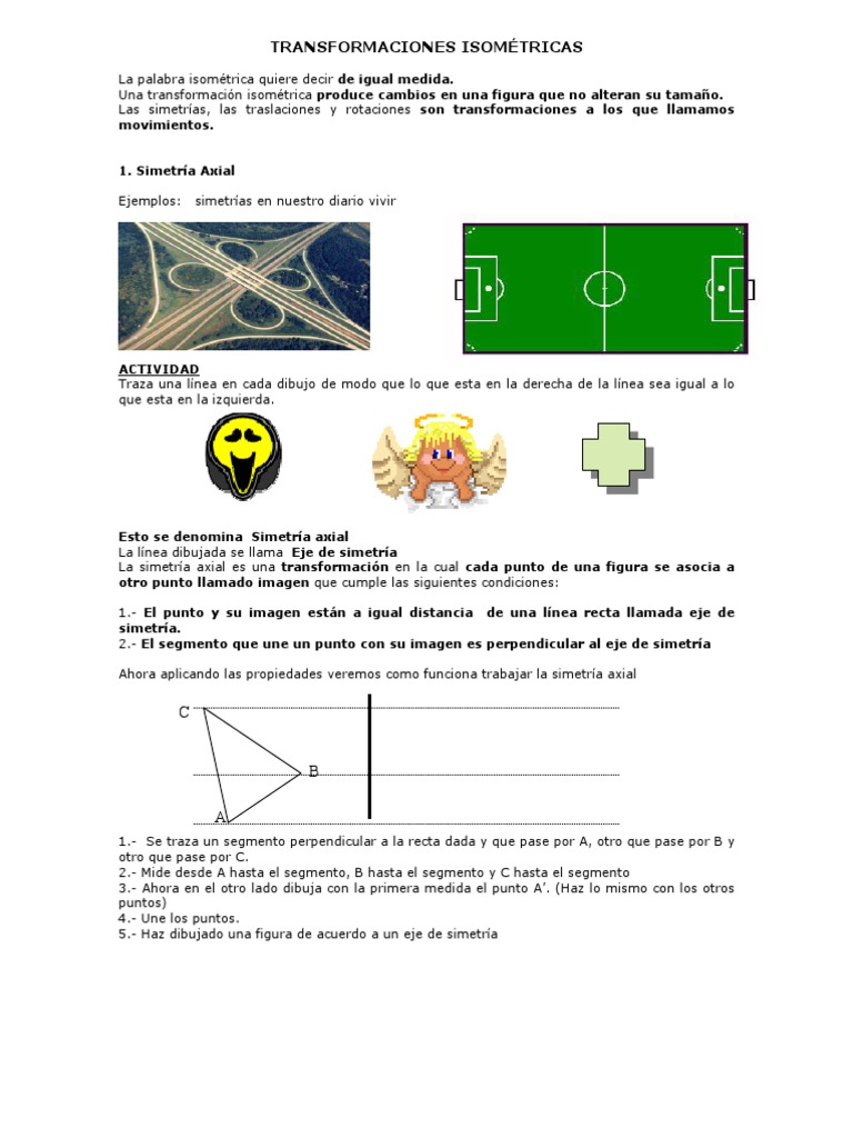 Transformaciones Isométricas y Ejemplos | PDF | Simetría | Rotación
