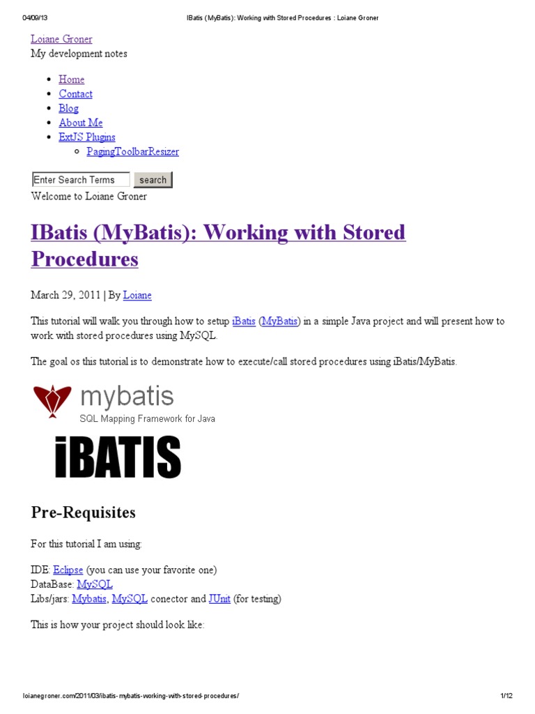 IBatis MyBatis Working With Stored Procedures - Loiane Groner | PDF | Software Engineering ...