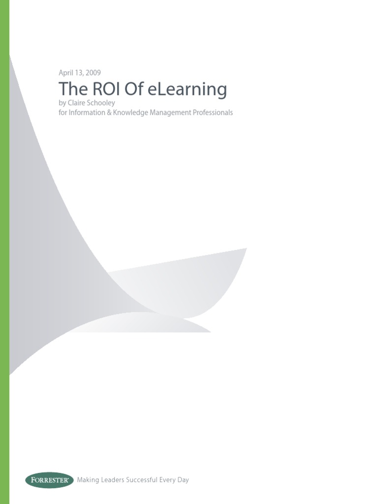 Roi Of Elearning Pdf Educational Technology Distance Education