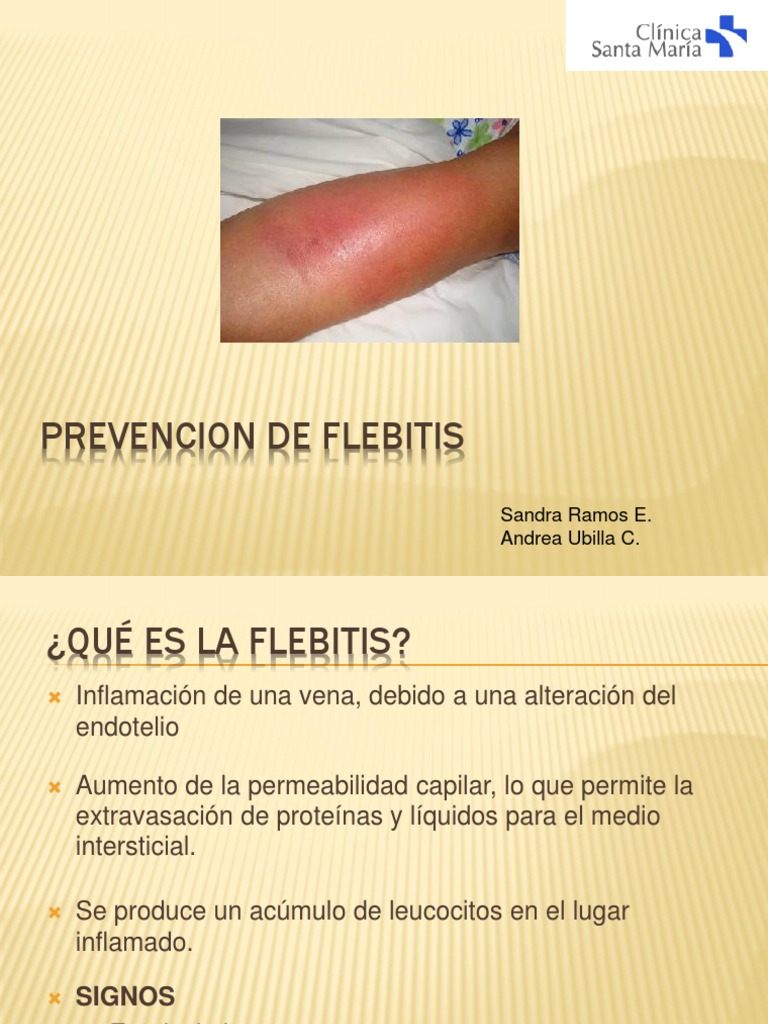 FLEBITIS | Terapia intravenosa | Especialidades Medicas | Prueba ...