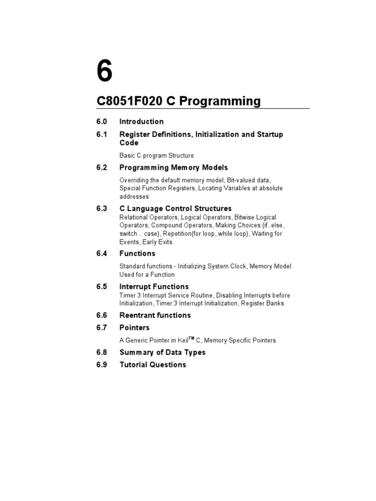 C8051F020 C Programming | Download Free PDF | Control Flow | C (Programming Language)