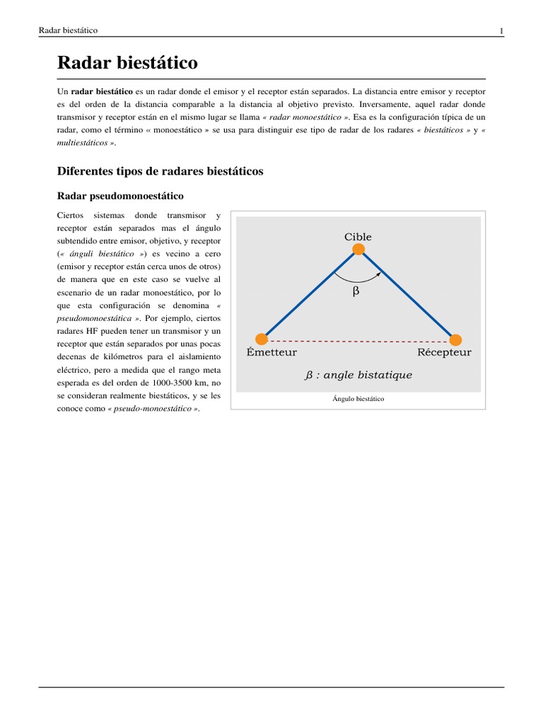 Radar Biestático: Tipos y Ventajas | PDF | Radar | Tecnología militar
