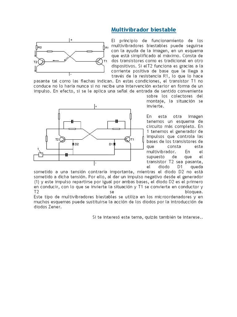 Multivibrador Biestable | PDF | Ciencia y matemática