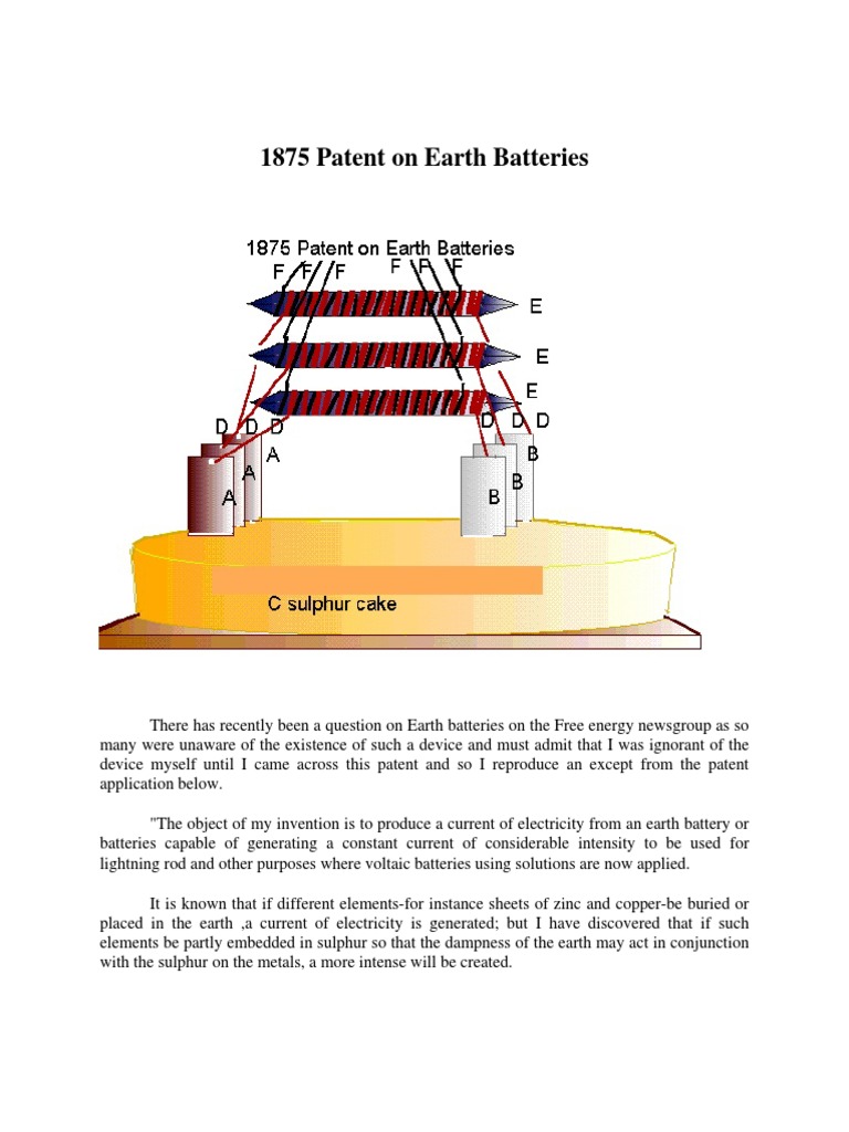 Earth Batteries PDF | PDF | Battery (Electricity) | Electric Current