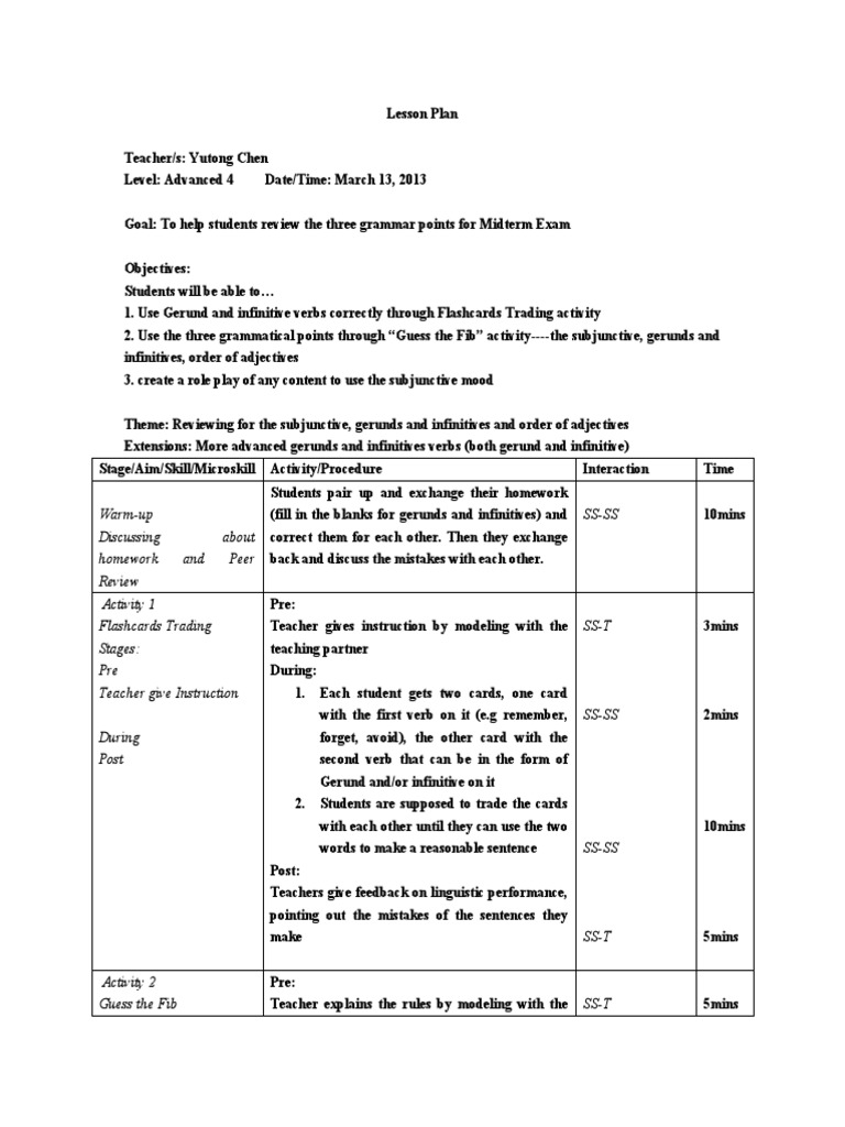 Lesson Plan | Download Free PDF | Lesson Plan | Test (Assessment)