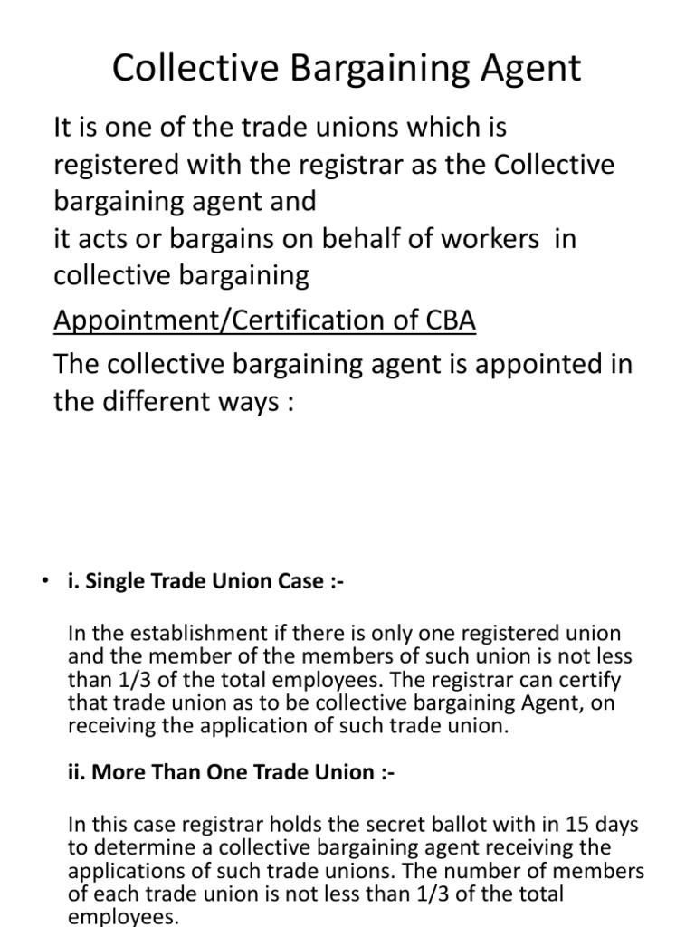 Collective Bargaining Agent | PDF