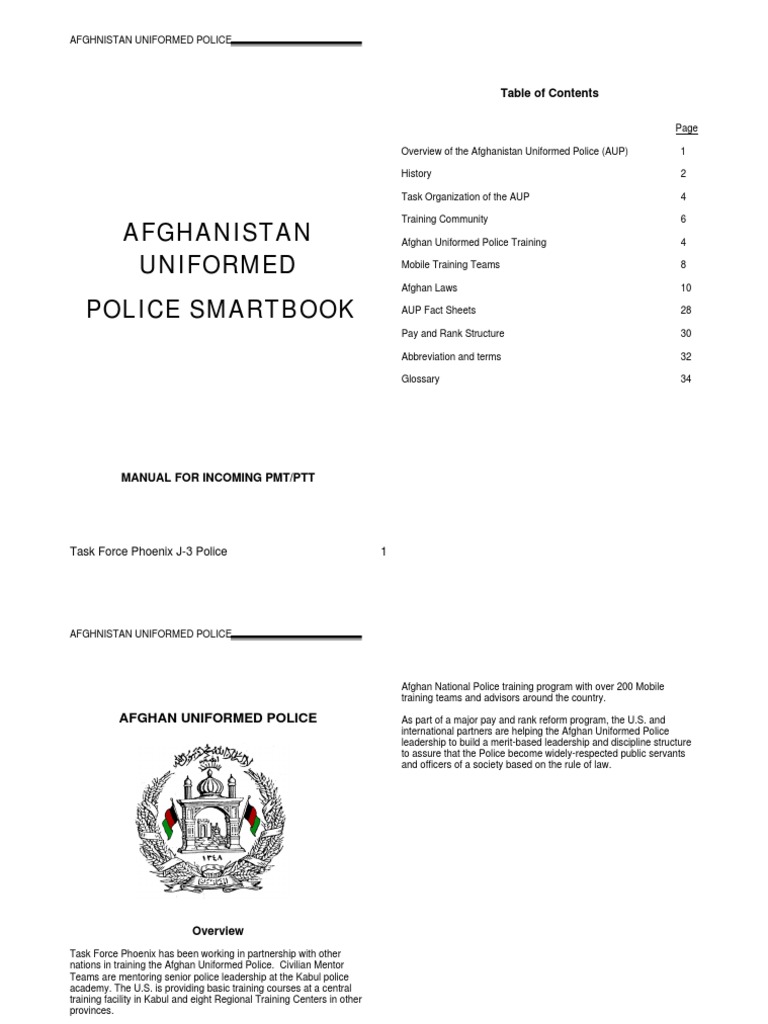 Afghan Police Manual | PDF