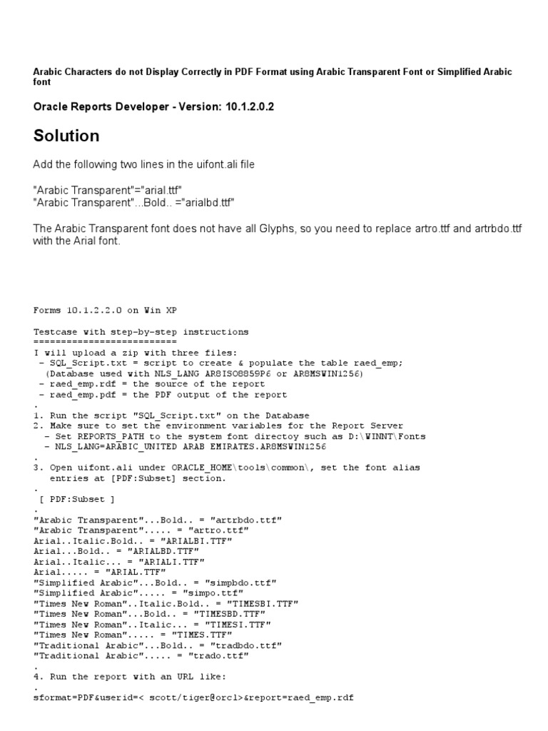 Arabic Characters Do Not Display Correctly in PDF Format Using Arabic ...