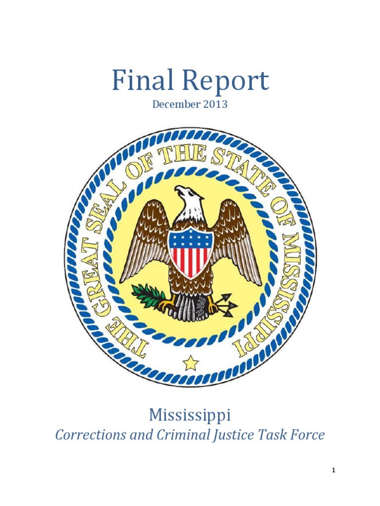 Mississippi Corrections and Criminal Justice Task Force - Final Report | PDF | Probation | Parole