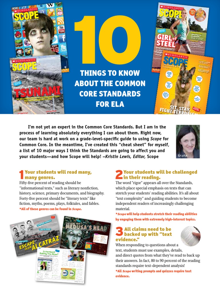 SCOPE 2012 CommonCoreCheatSheet | PDF | Common Core State Standards ...