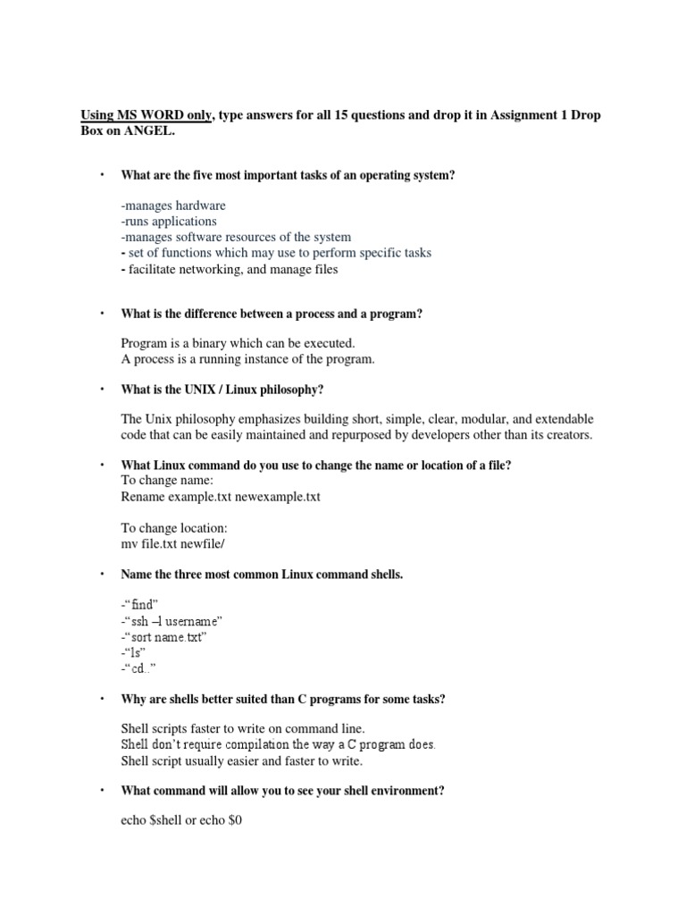 Csit 231 Assignment 1 Download Free Pdf Shell Computing Computer Program 