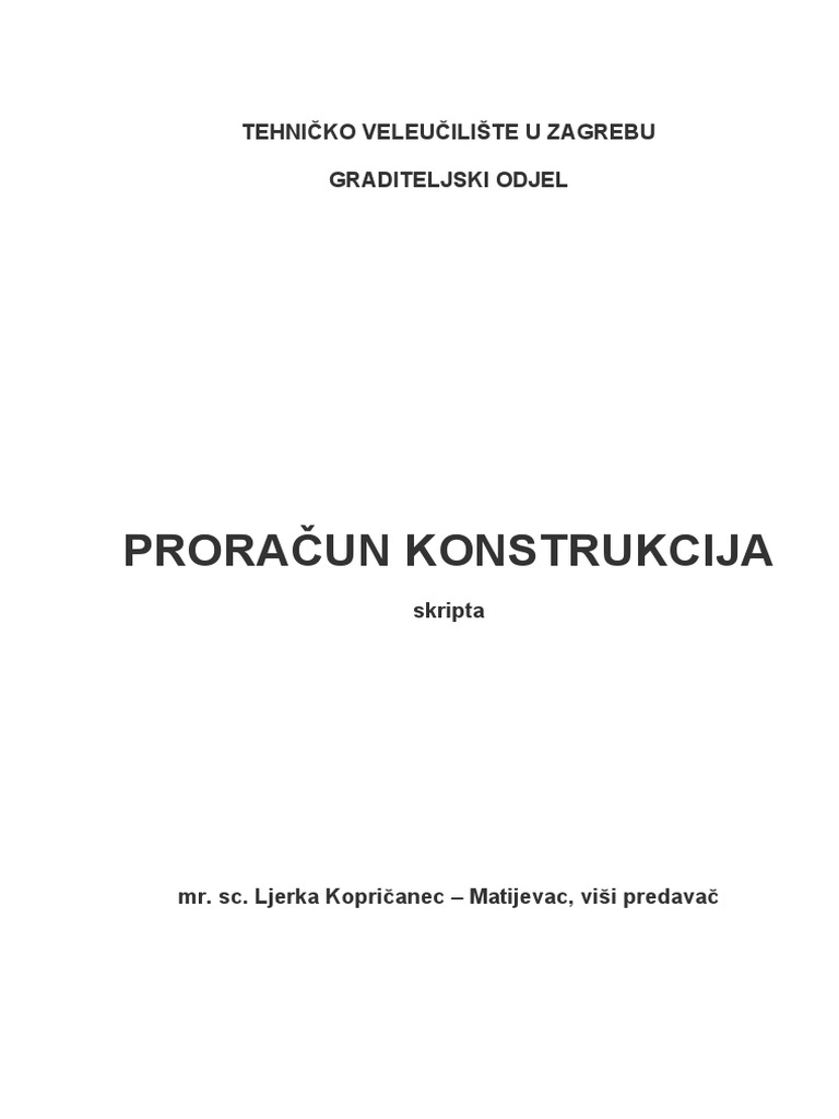 PRORACUN KONSTRUKCIJAbolicskripta | PDF