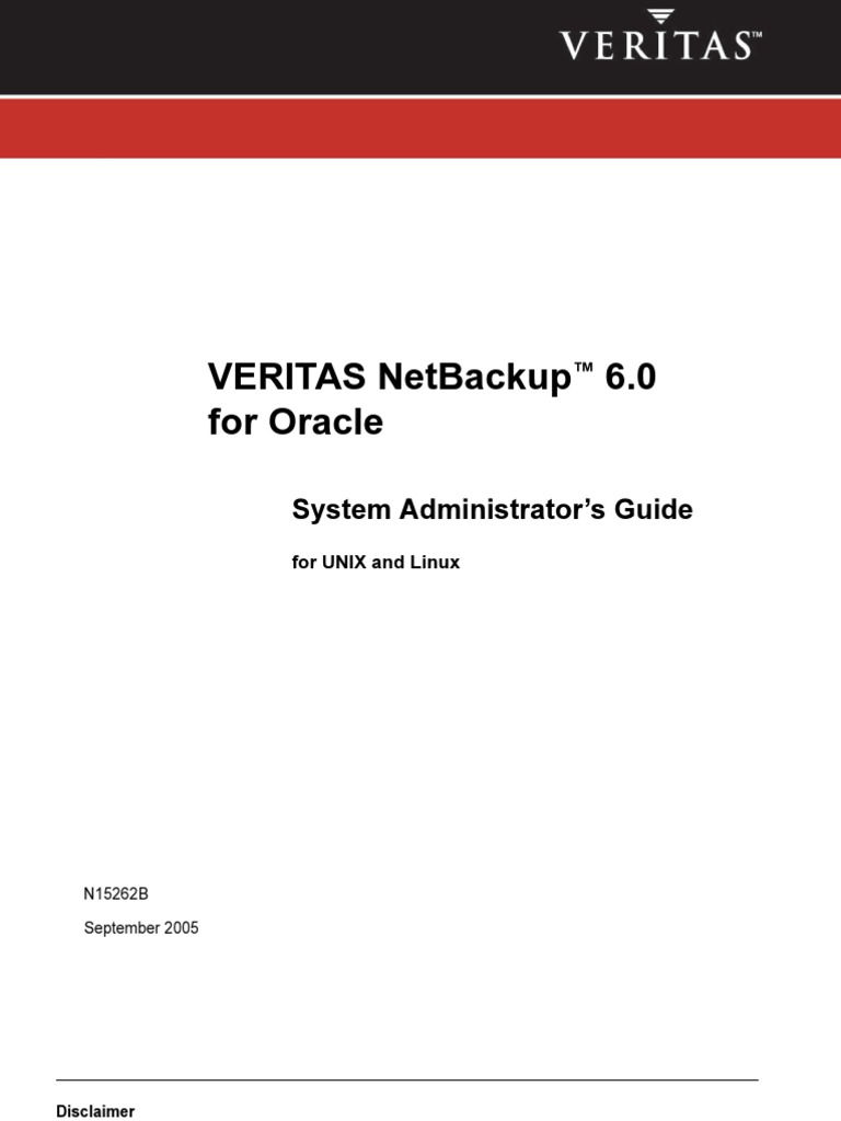 Veritas Netbackup 6[1] 0 On Unix Oracle Oracle Database Backup